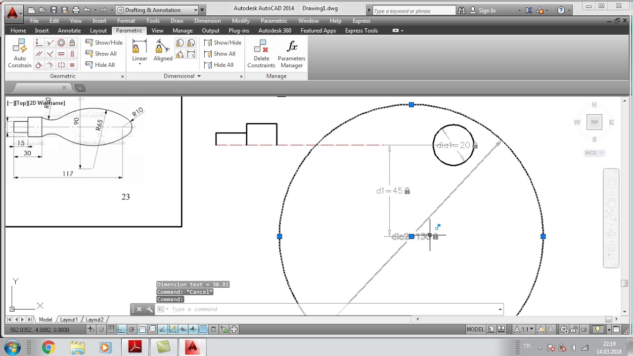17) AUTOCAD PARAMETRIC / AUTOCAD İLİŞKİLENDİRMELER - YouTube