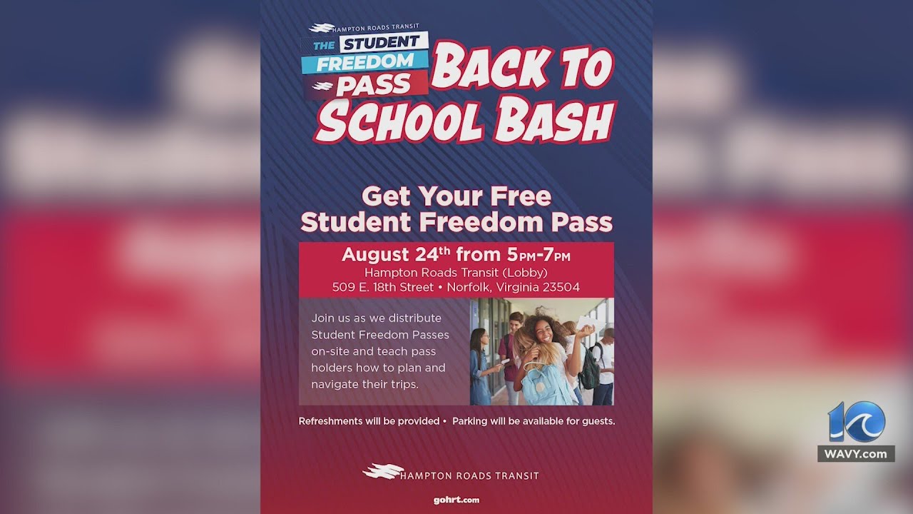 Hampton Roads Transit holding more Student Freedom Pass events - YouTube