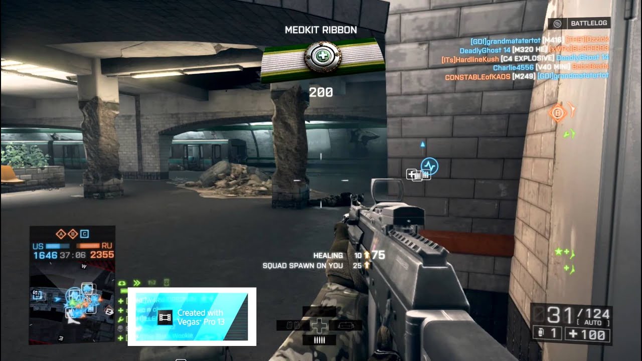How to revive someone to 100% health without a medic bag in bf4 - YouTube