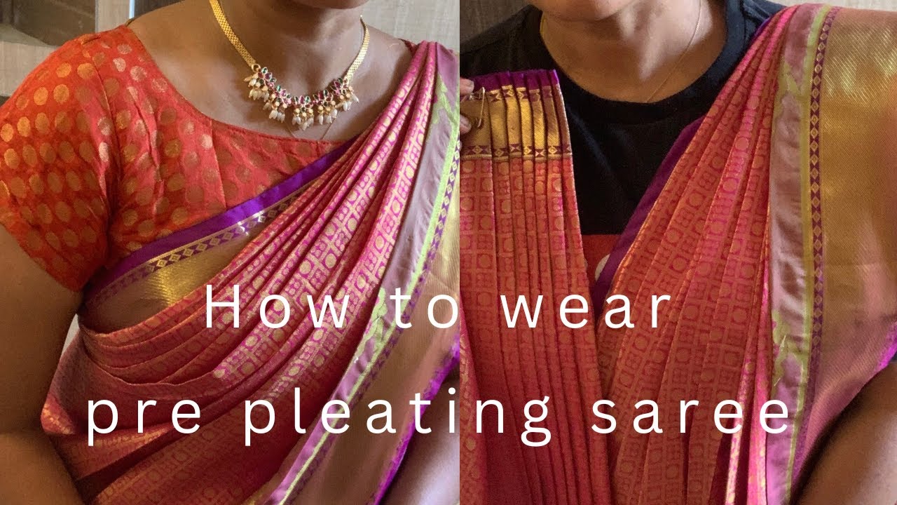 Saree pre pleating || box folding || 💯 how to wear 🥻 #saree # ...