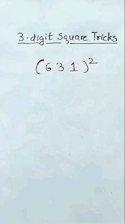 3-digit Square Tricks || Vedic Maths ||Square of any 3-digit Number short trick||Number square ...
