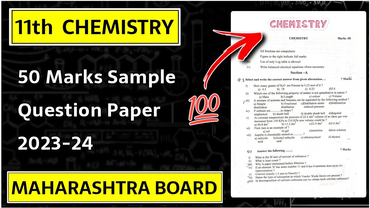 class 11th Chemistry Sample Question Paper / PDF / 50 Mark's Terminal ...