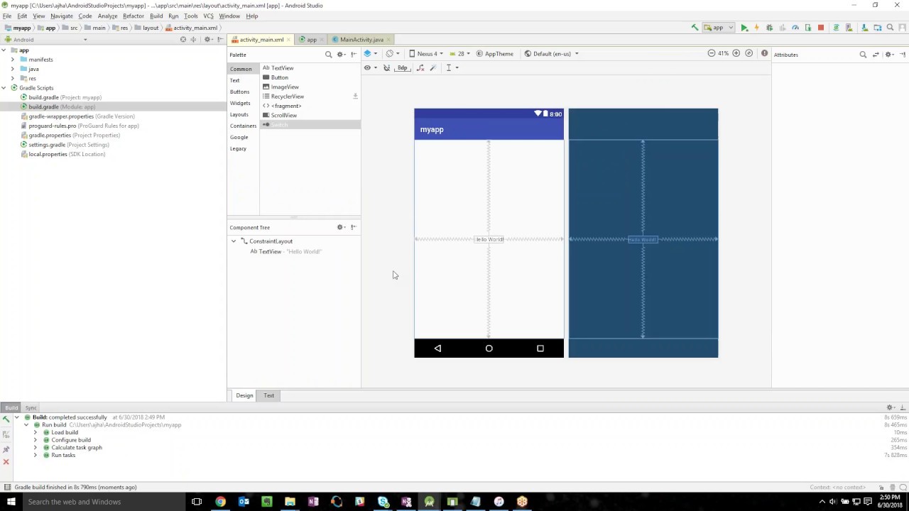 Android Studio 3.1.3 "Hello world render problem" - Solved - YouTube