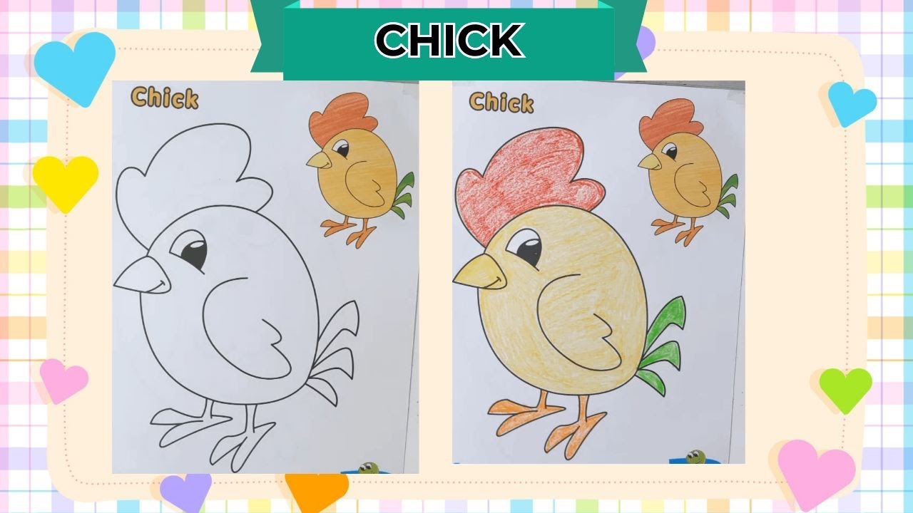 Color In CHICK | Draw CHICK | Kids Coloring Videos | Baby Drawing ...