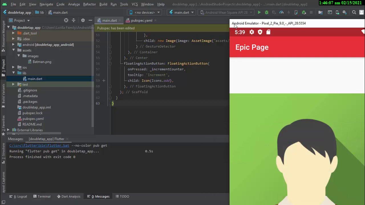 【FLUTTER ANDROID STUDIO and IOS】Double Tap - YouTube