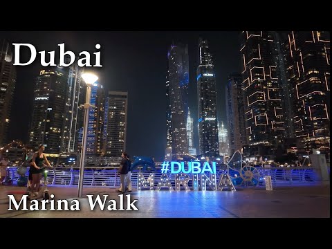 Dubai 4K 🇦🇪 | Dubai Marina Night Walk  | Luxury Waterfront, Yachts & Stunning Skyline