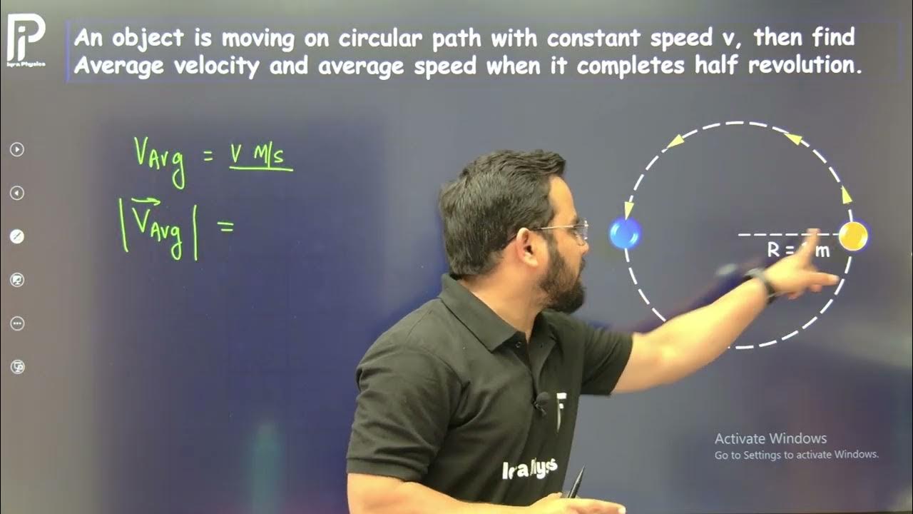 An object is moving on circular path with constant speed v, then find Average velocity ... - YouTube