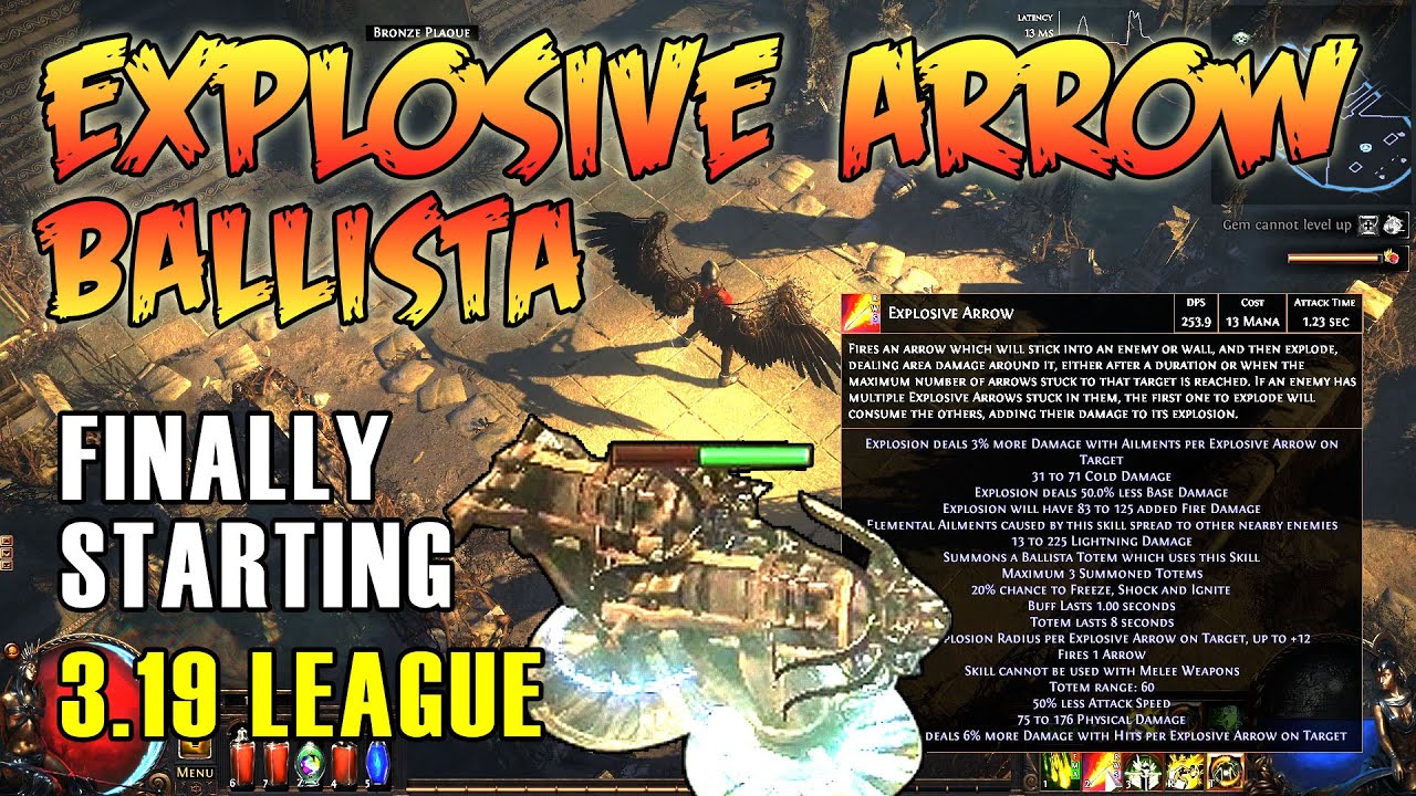 POE 3.19 Explosive Arrow Ballista League Starter - First Steps in Lake ...