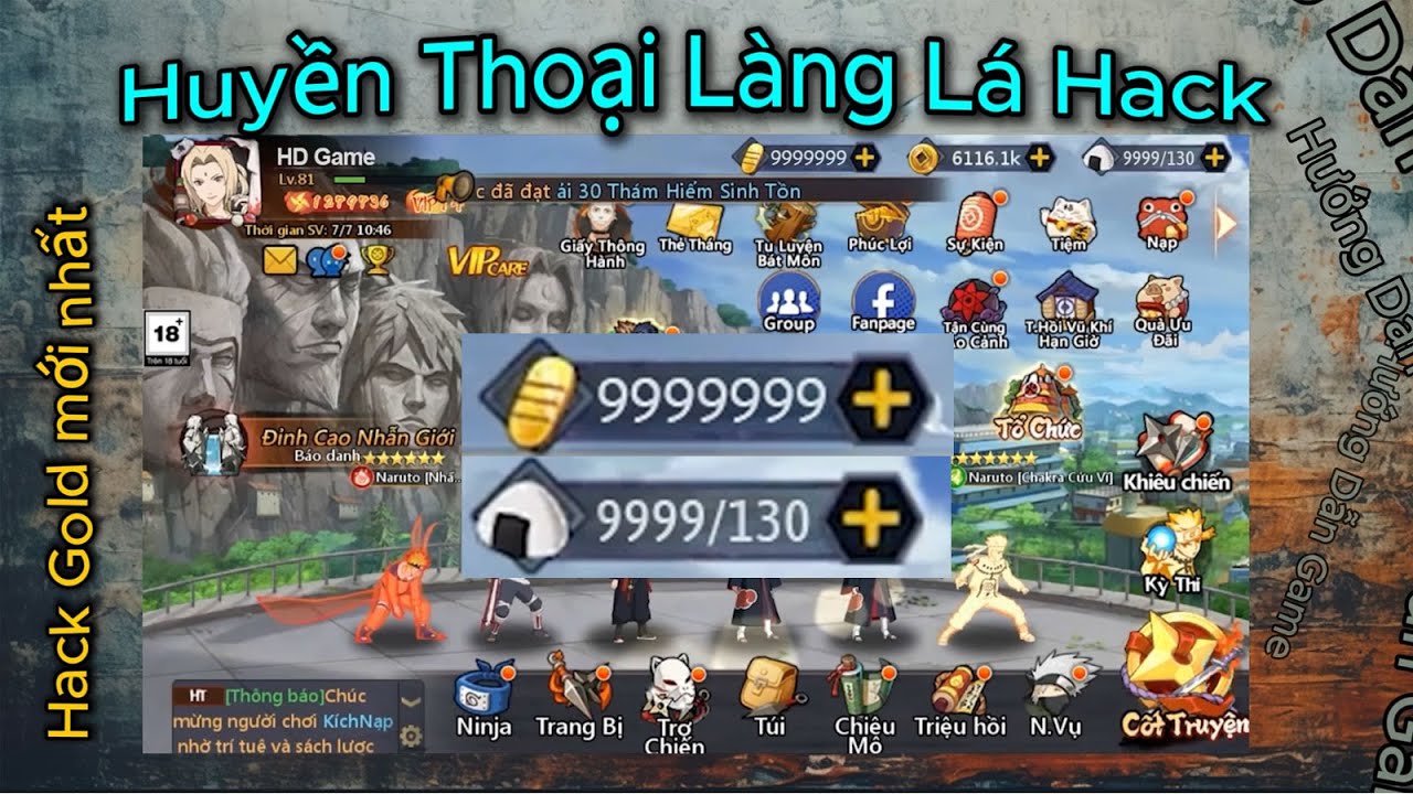 Huyền Thoại Làng Lá - Hack GOLD Hacl Thể Lực - YouTube