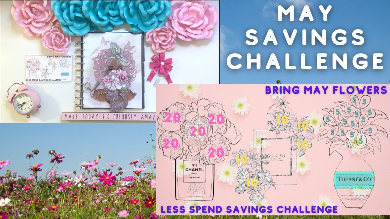 🌸 NEW MAY SAVINGS CHALLENGE 🌸 BRING MAY FLOWERS 🌸 I'M ON A LESS SPEND ...