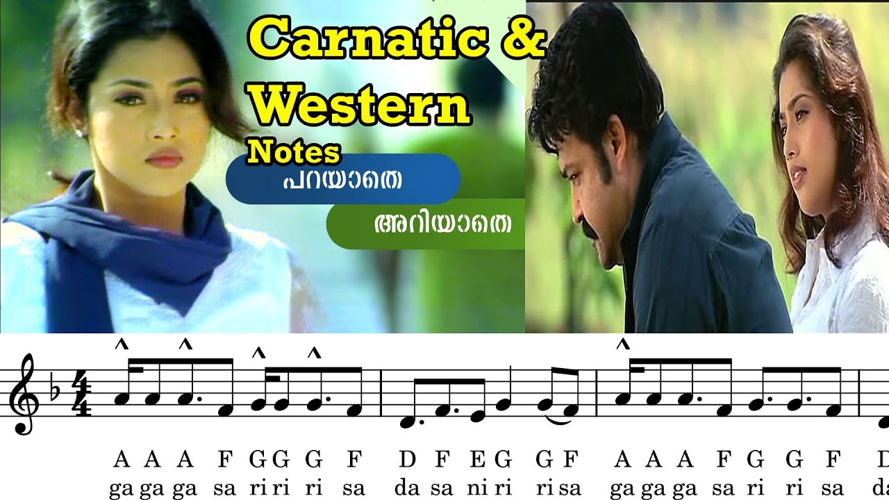 Parayathe Ariyathe Carnatic&Western Notes For the Keyboard, Violin ...