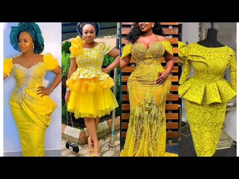 Most Trending And Latest yellow Lace styles for Ladies - YouTube