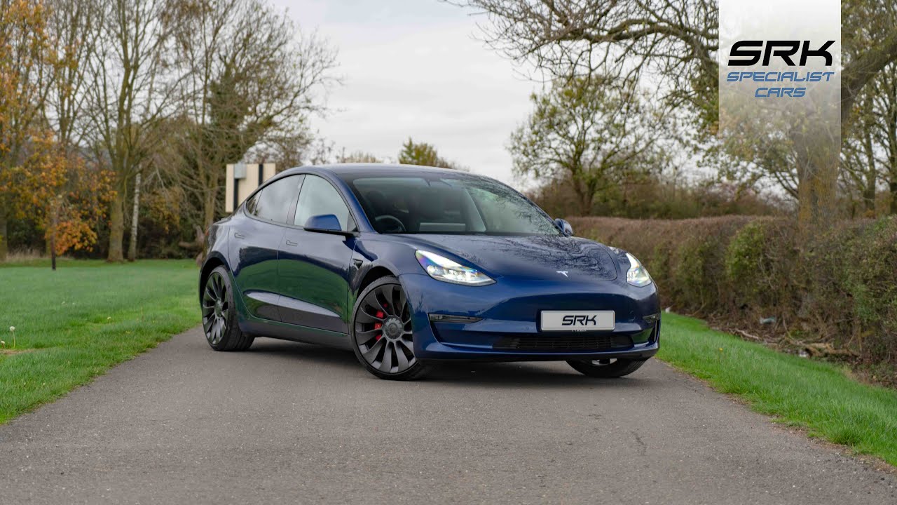 Tesla Model 3 Performance in Deep Blue - YouTube