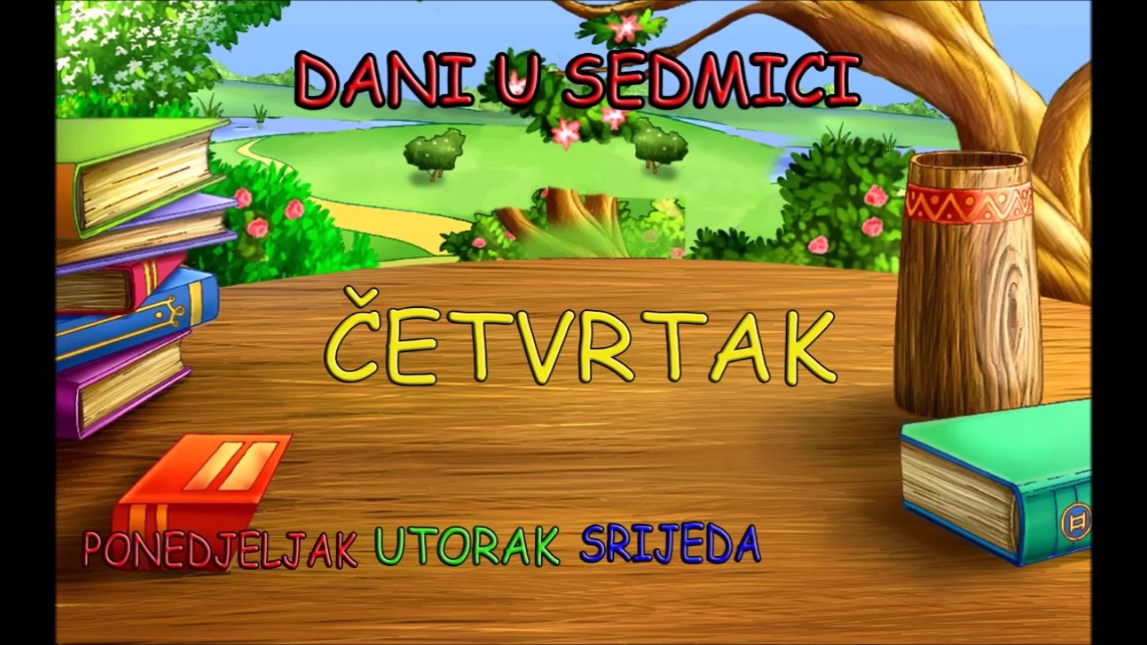 Dani u sedmici - učimo dane u sedmici - YouTube