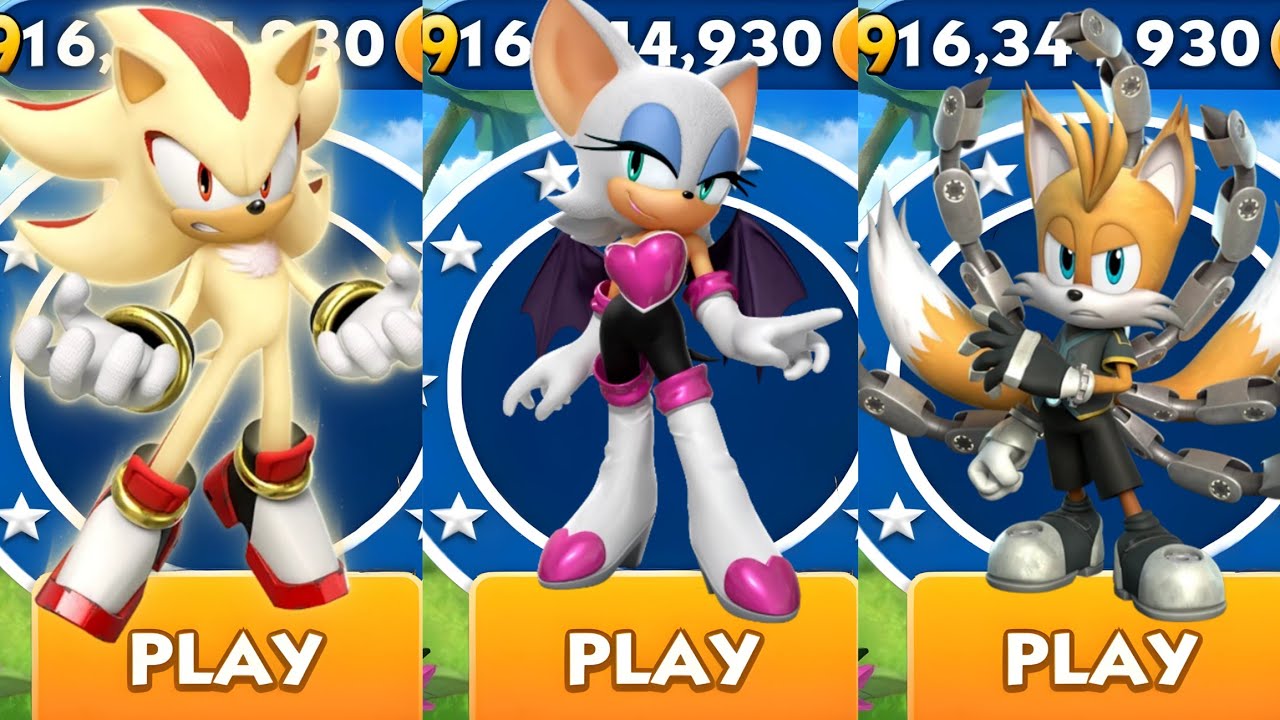 Sonic Dash - Super Shadow VS Rouge Dash VS Tails NIne _ Movie Sonic vs ...