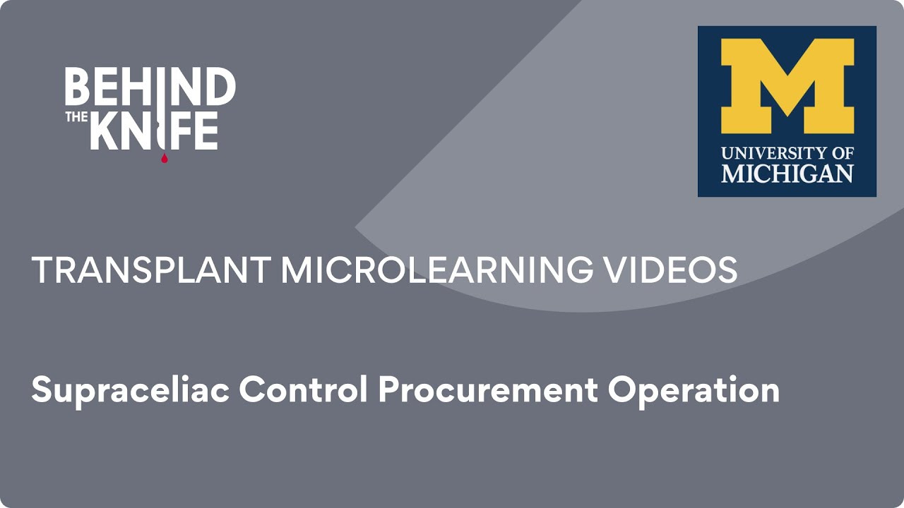 Supraceliac Control Procurement Operation - YouTube