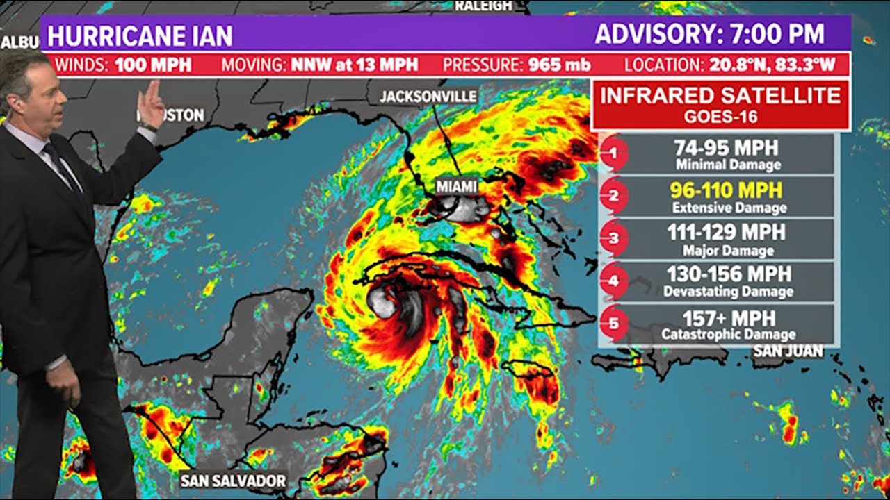 Tracking Hurricane Ian: Rapid intensification brings winds up to 100 ...