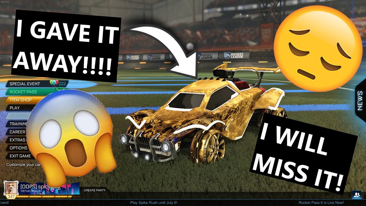 I GAVE AWAY MY STRIKER DISSOLVER! | Rocket League - YouTube