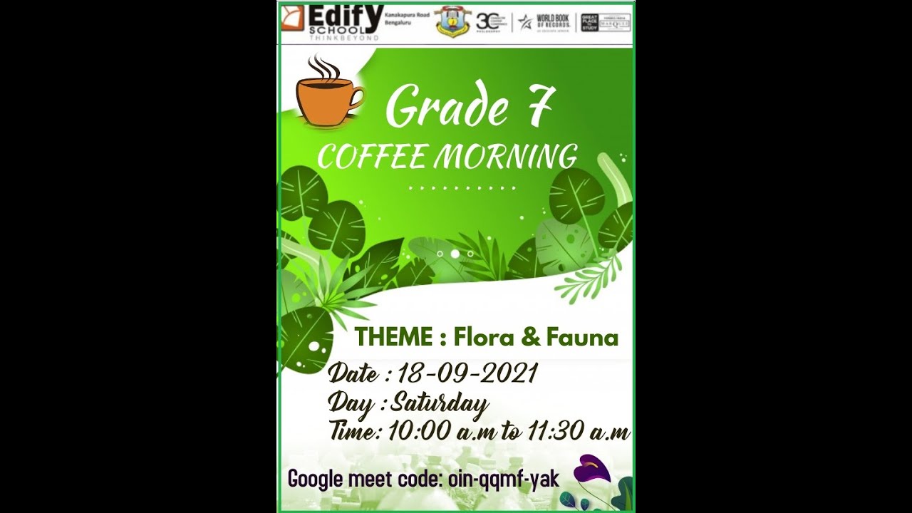 Coffee Morning by Grade 7 Students - YouTube