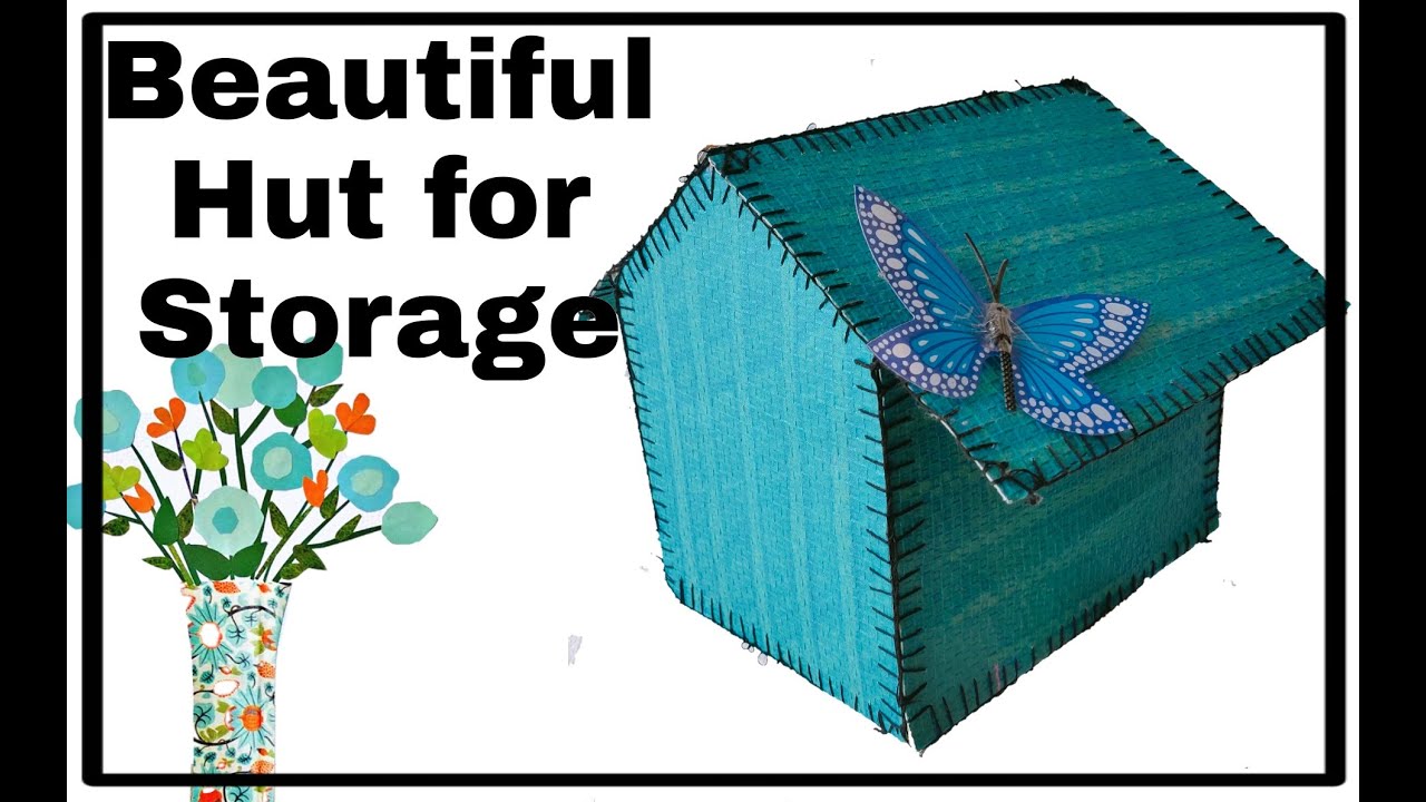 how to make hut using chart paper and hard paper sheet for storage ...