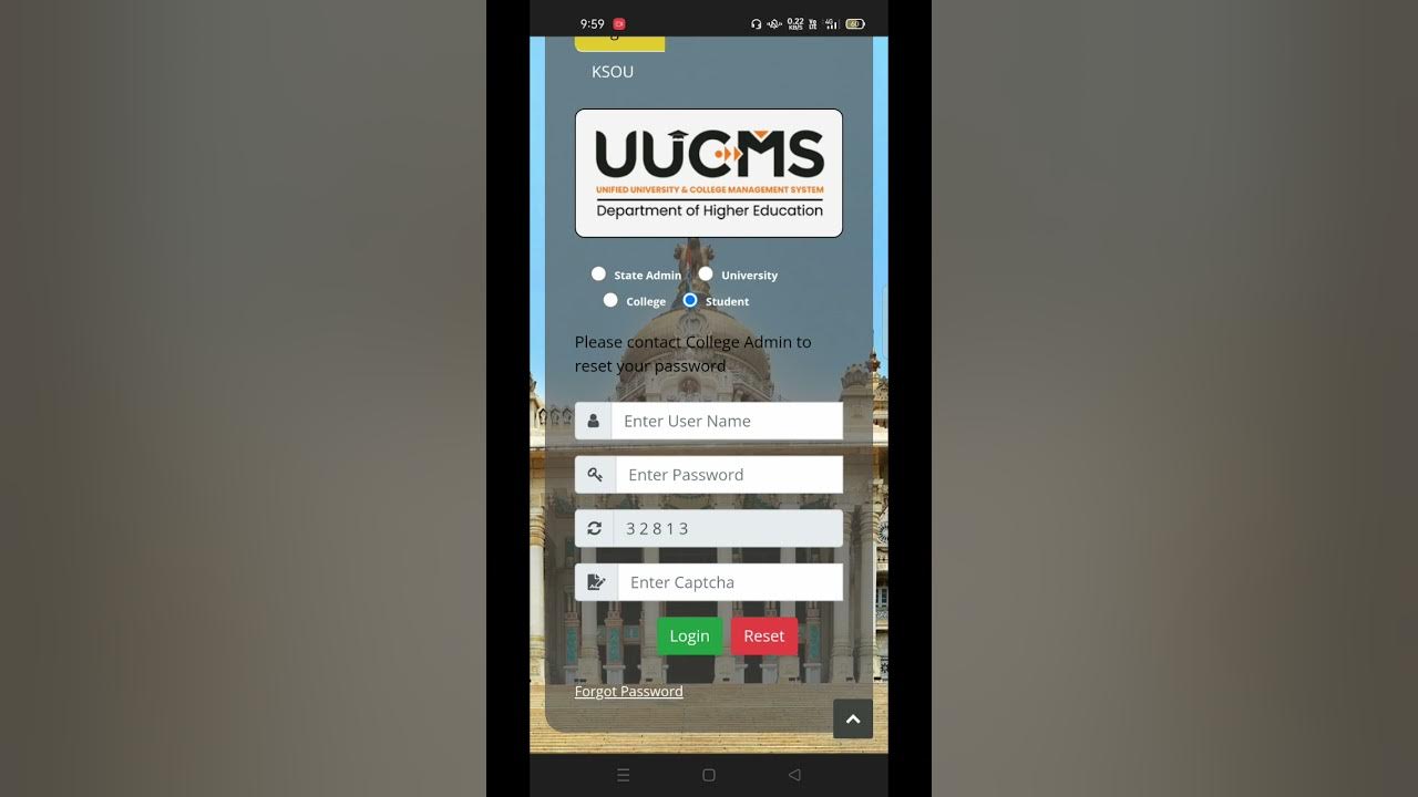 How to login to student portal in UUCMS.Karnataka.gov.in - YouTube