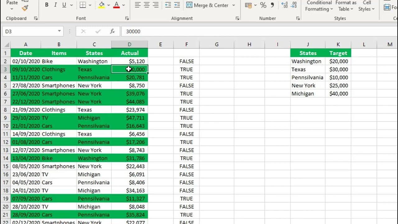 VLOOKUP & INDEX/MATCH Inside Conditional Formatting - YouTube