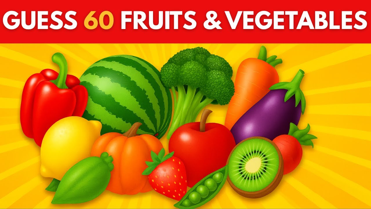 Guess 60 FRUITS and VEGETABLES in 3 seconds 🍌🥕 | 60 Different Types Of ...