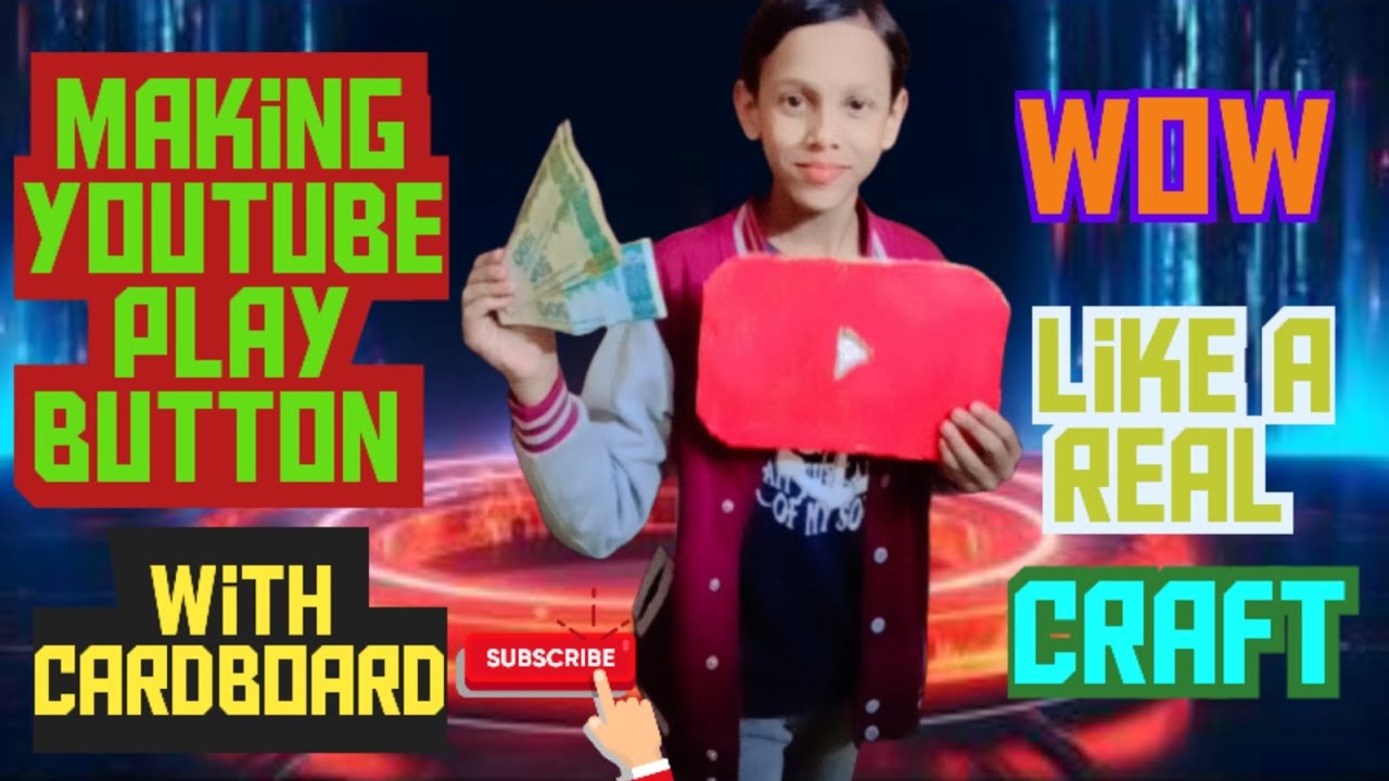 homemade play button with cardboard please like and subcribe - YouTube