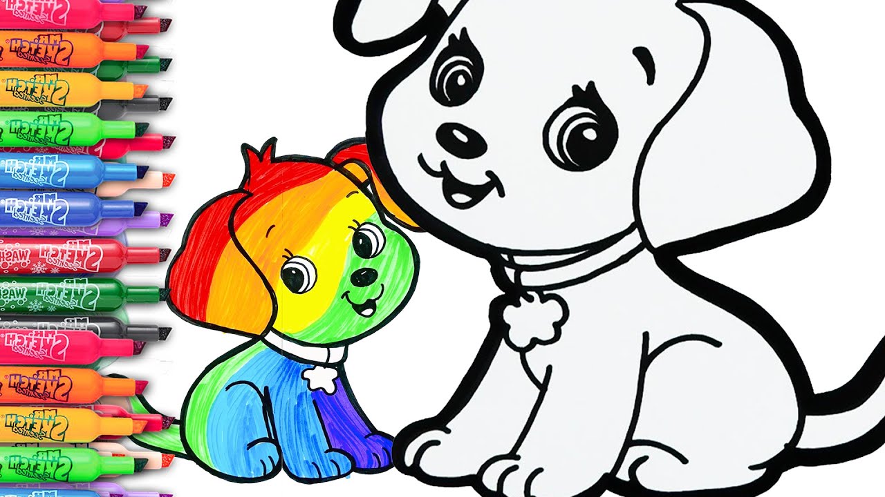 How to Draw a Cute Rainbow Puppy - Como Dibujar y Colorear Un Lindo ...