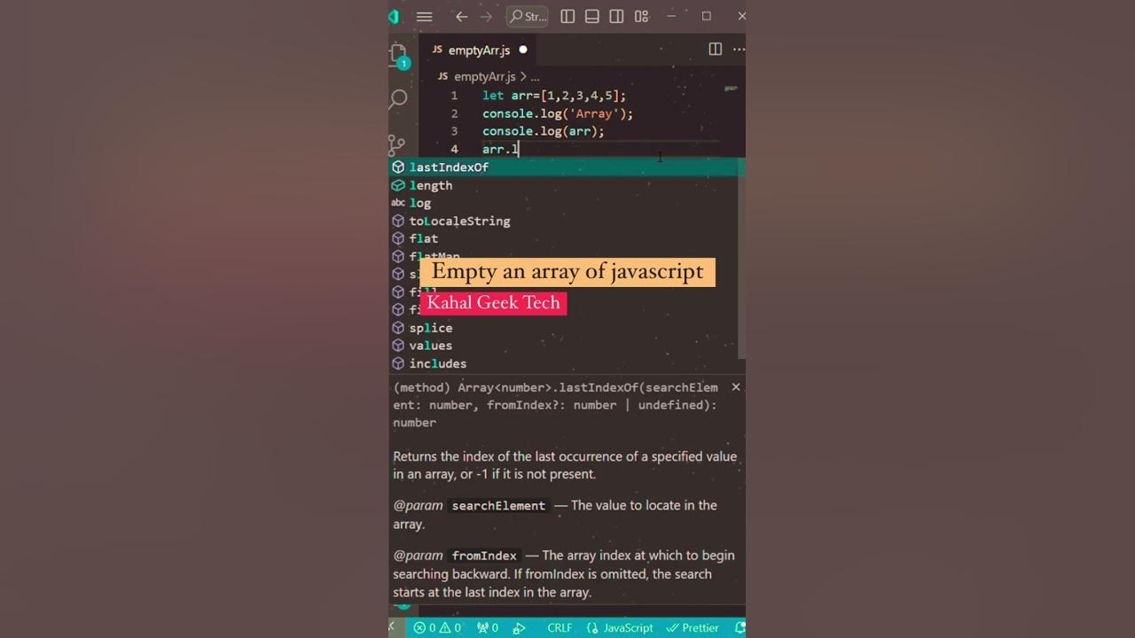 Empty An Array Of Javascript Learnjs Learn Code Javascript Youtube