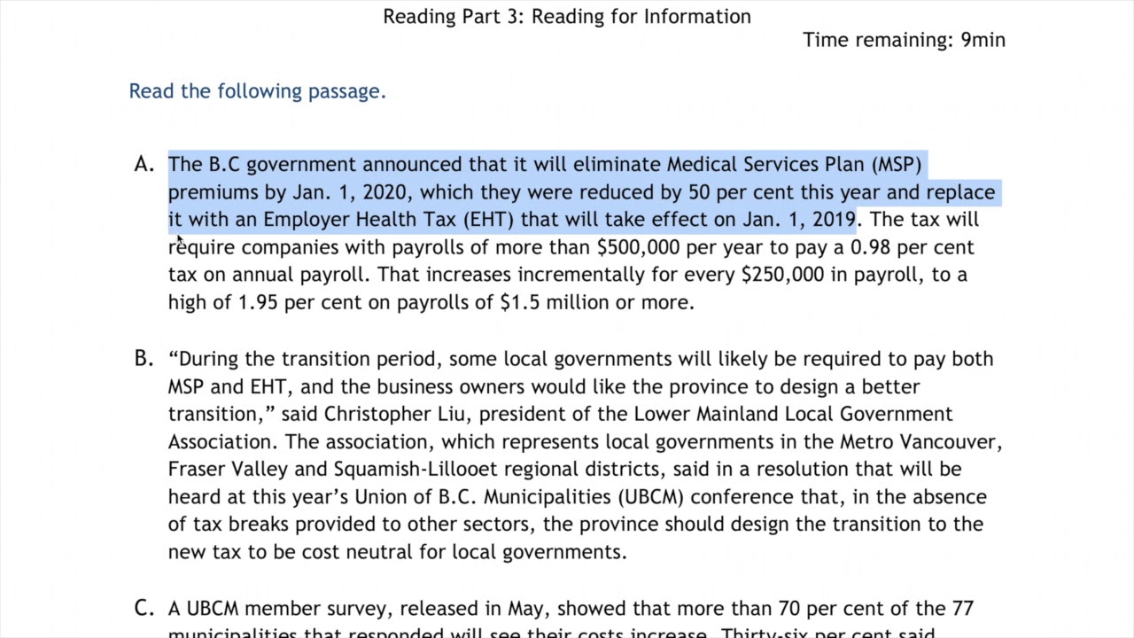 Celpip Reading Sample 강의 ( 송은경) - YouTube