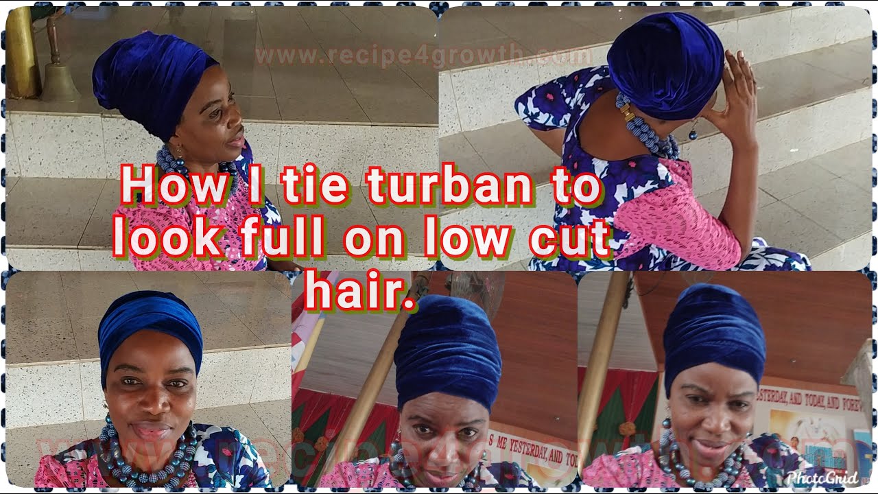 HOW TO TIE TURBAN ON LOW CUT HAIR TO GET THE ELEGANT LOOK VELVET TURBAN ...