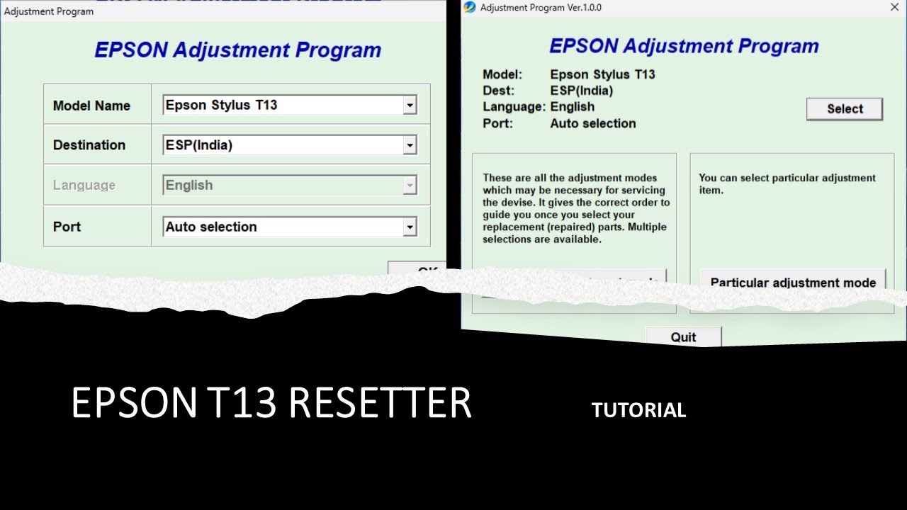 How to Reset Epson T13 With Resetter - YouTube