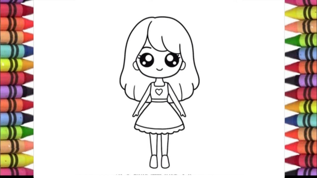 Beautiful doll drawing, how to draw cute girl, beautiful princess ...