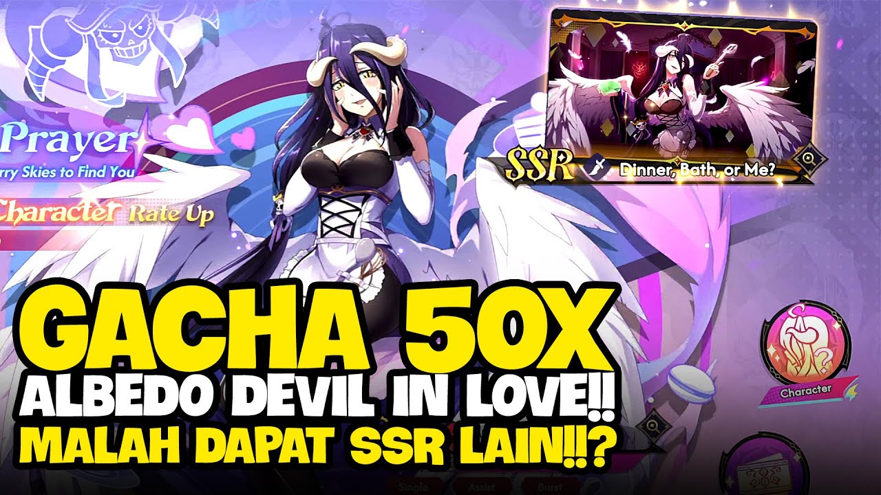 GACHA 50X LIMITED CHARACTER ALBEDO DEVIL IN LOVE!! - OVERLOAD: LORD OF NAZARICK - YouTube