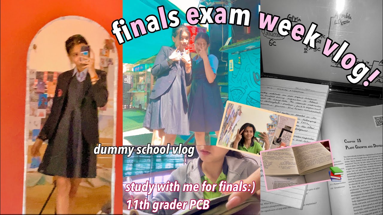 finals exam week vlog! study with me 📚dummy school vlog - YouTube