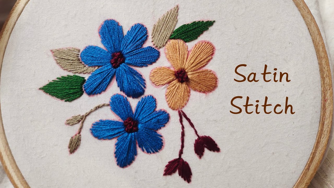 Satin Stitch | Beautiful Hand Embroidery Design Tutorial #embroidery # ...