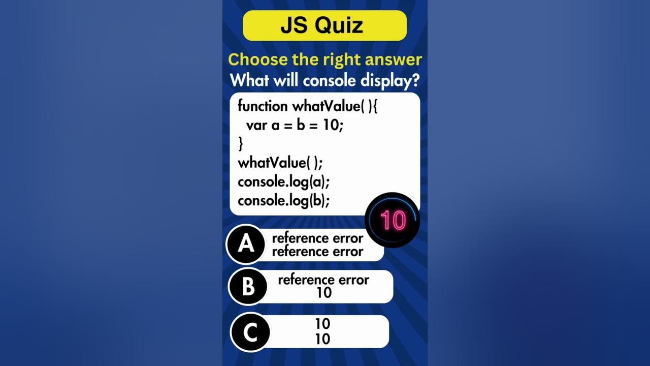 Javascript Quiz 5 Test Your Knowledge Quiz Javascriptquiz Javascript Javascriptinterview