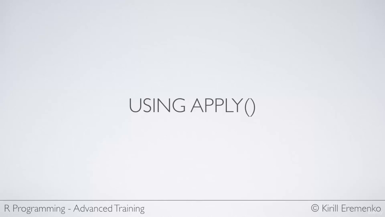R Programming apply - YouTube