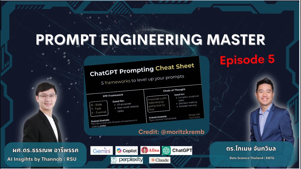 Prompt Engineering Master EP5. เทคนิคการ prompt ChatGPT RTF COT - YouTube