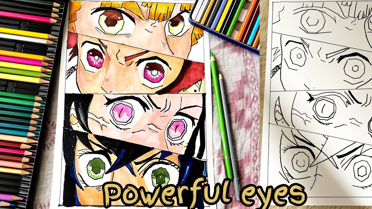 Drawing Demon Slayer Characters' Eyes: Tanjiro, Zenitsu, Nezuko ...