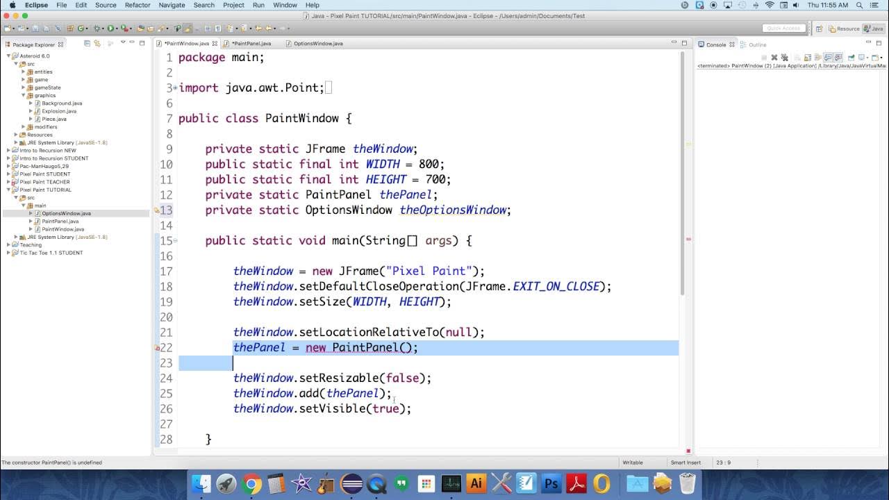 Java Pixel Paint 8 Connecting the Windows - YouTube