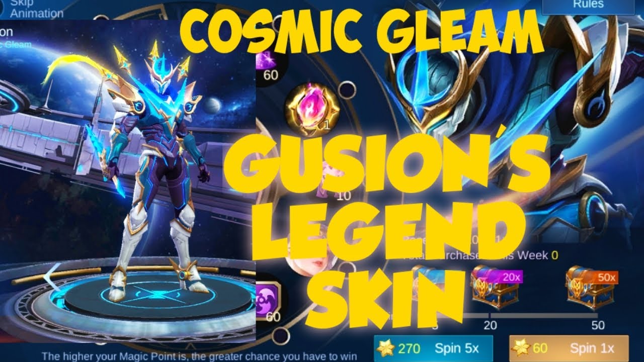 COSMIC GLEAM| GUSION'S NEW LEGEND SKIN| MLBB - YouTube