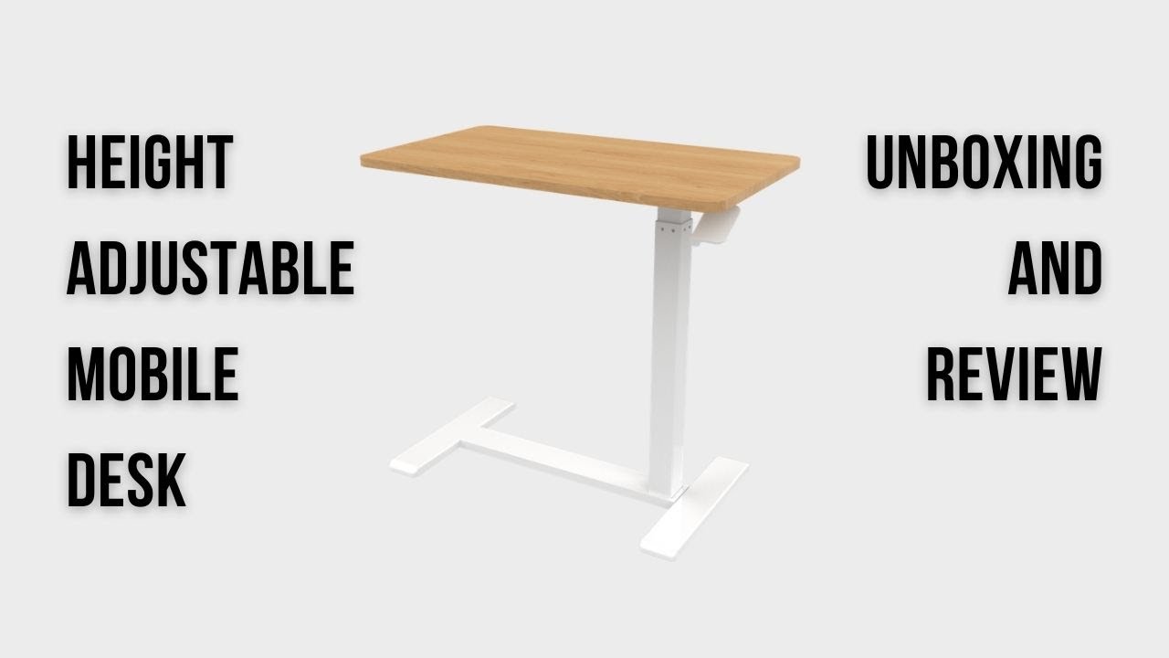 NEW Height adjustable mobile desk Unboxing and Review - YouTube