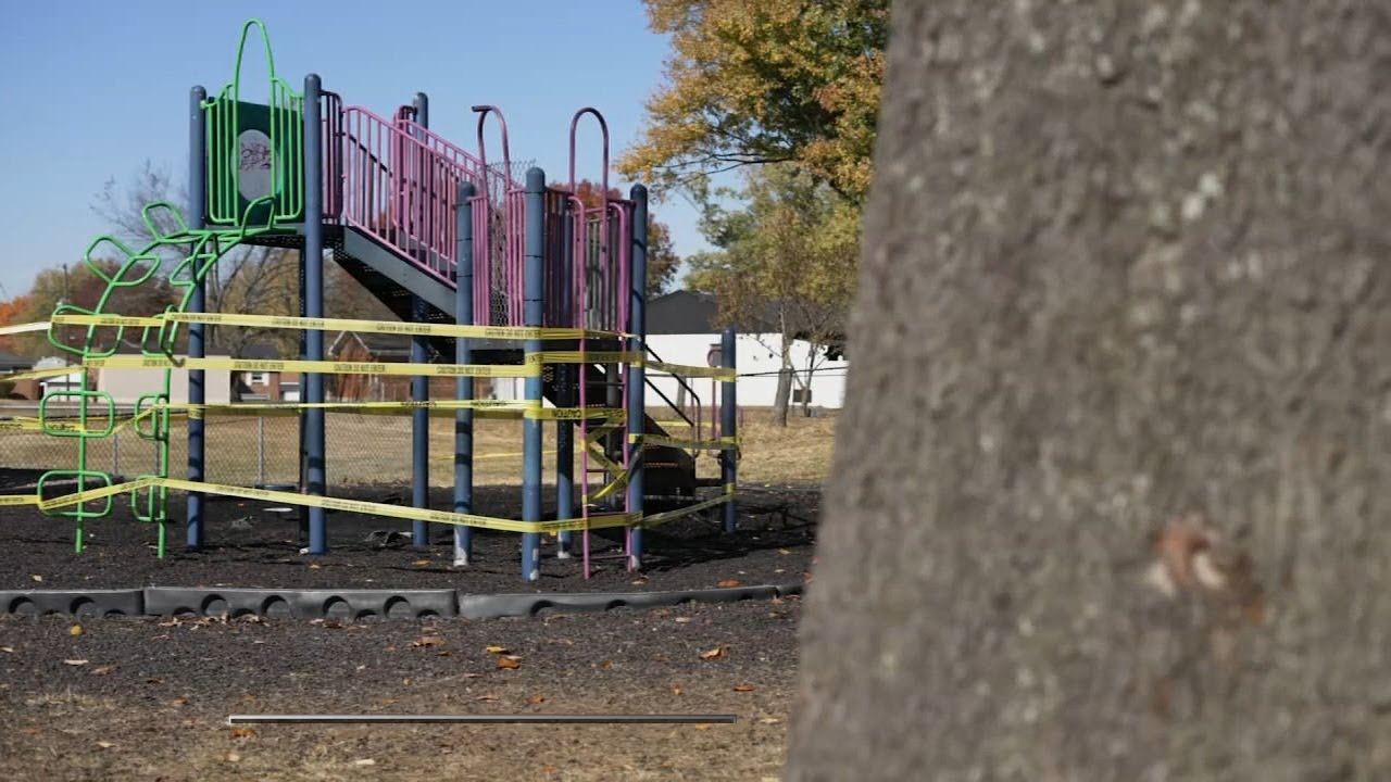 2 juveniles arrested after arson fire at Blue Lick Elementary playground - YouTube