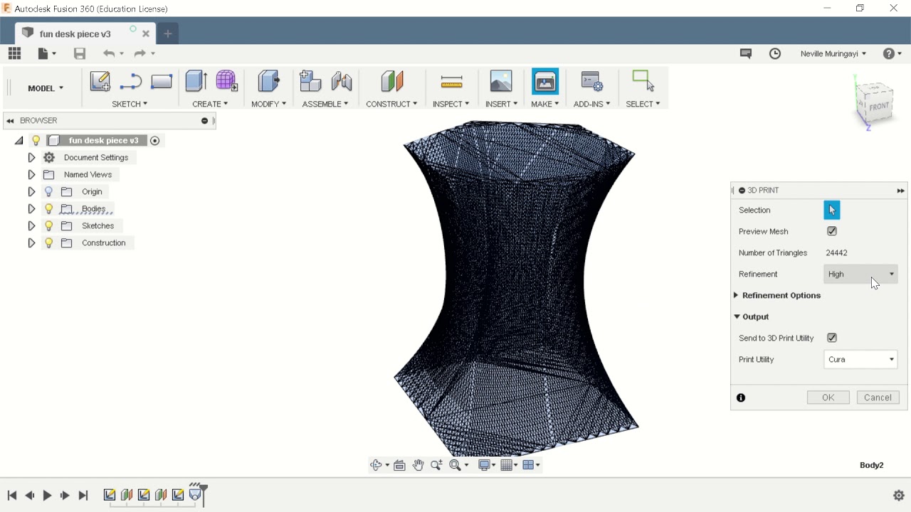 How to refine a model for 3D printing - YouTube