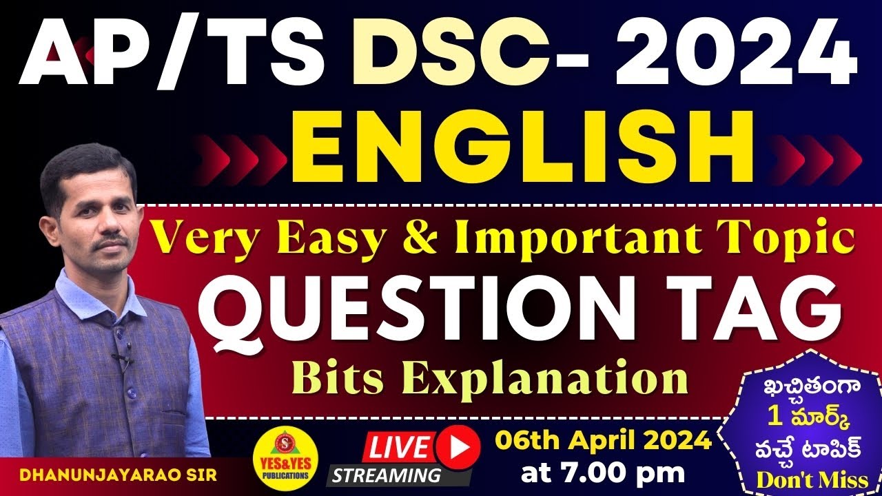 AP/TS DSC - 2024 _ ENGLISH _ VERY IMPORTANT TOPIC " QUESTION TAG " BITS ...