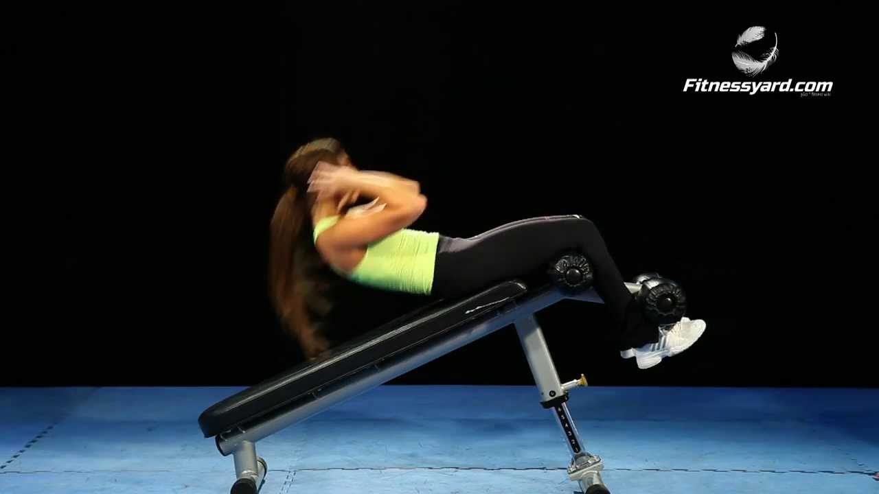 Abdominal Exercises -- Decline Bench Sit-Up - YouTube