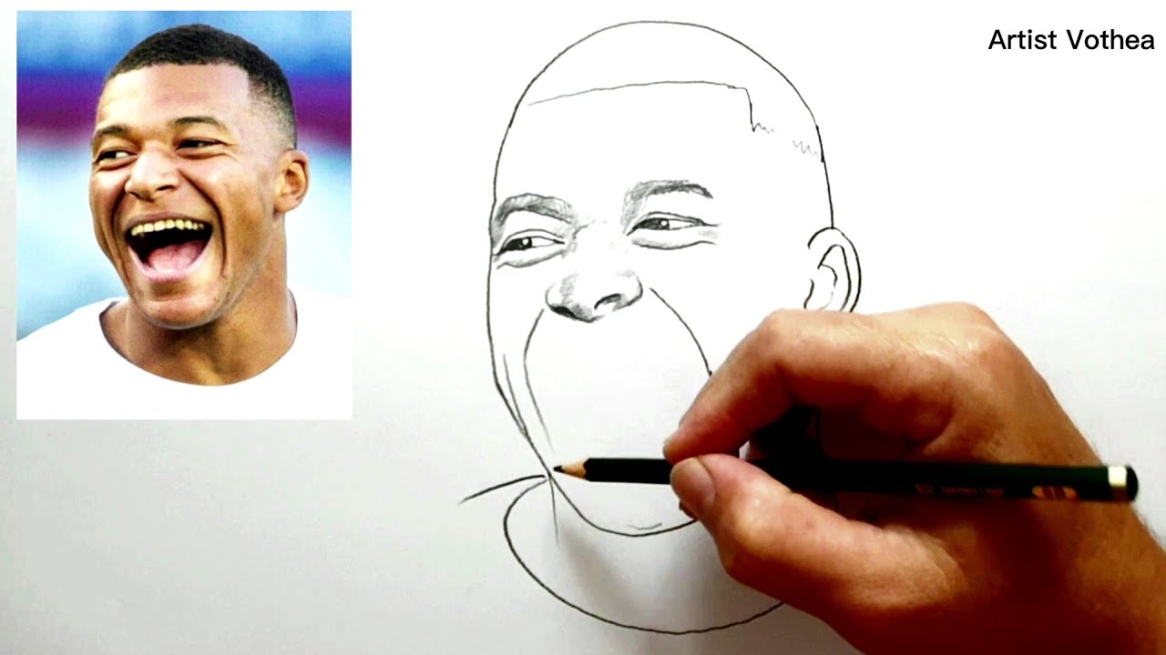 How To Dtaw Mbappe / Pencil Sketch / Mbappe Drawing / Easy Tutorial ...