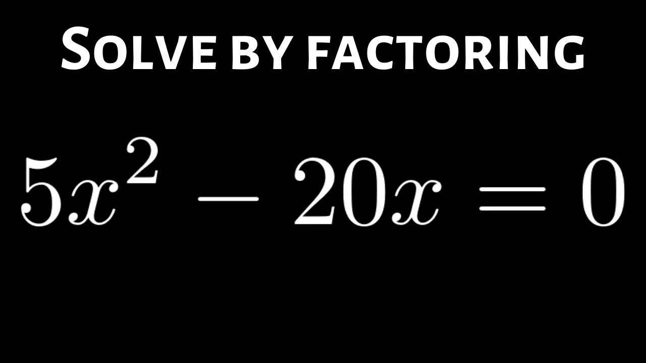How to Solve a Quadratic Equation by Factoring out the Greatest Common ...